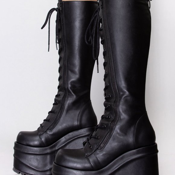 Demonia | Shoes | Demonia Wave 20 Void Walker Black Platform Boots ...